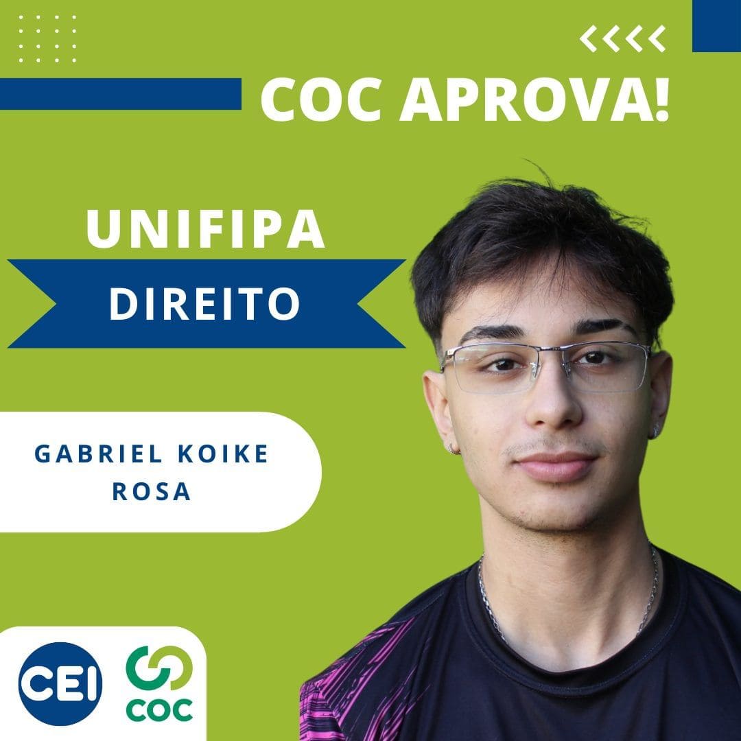Gabriel aprovado em Direito na UNIFIPA - Centro Educacional Interativo ...